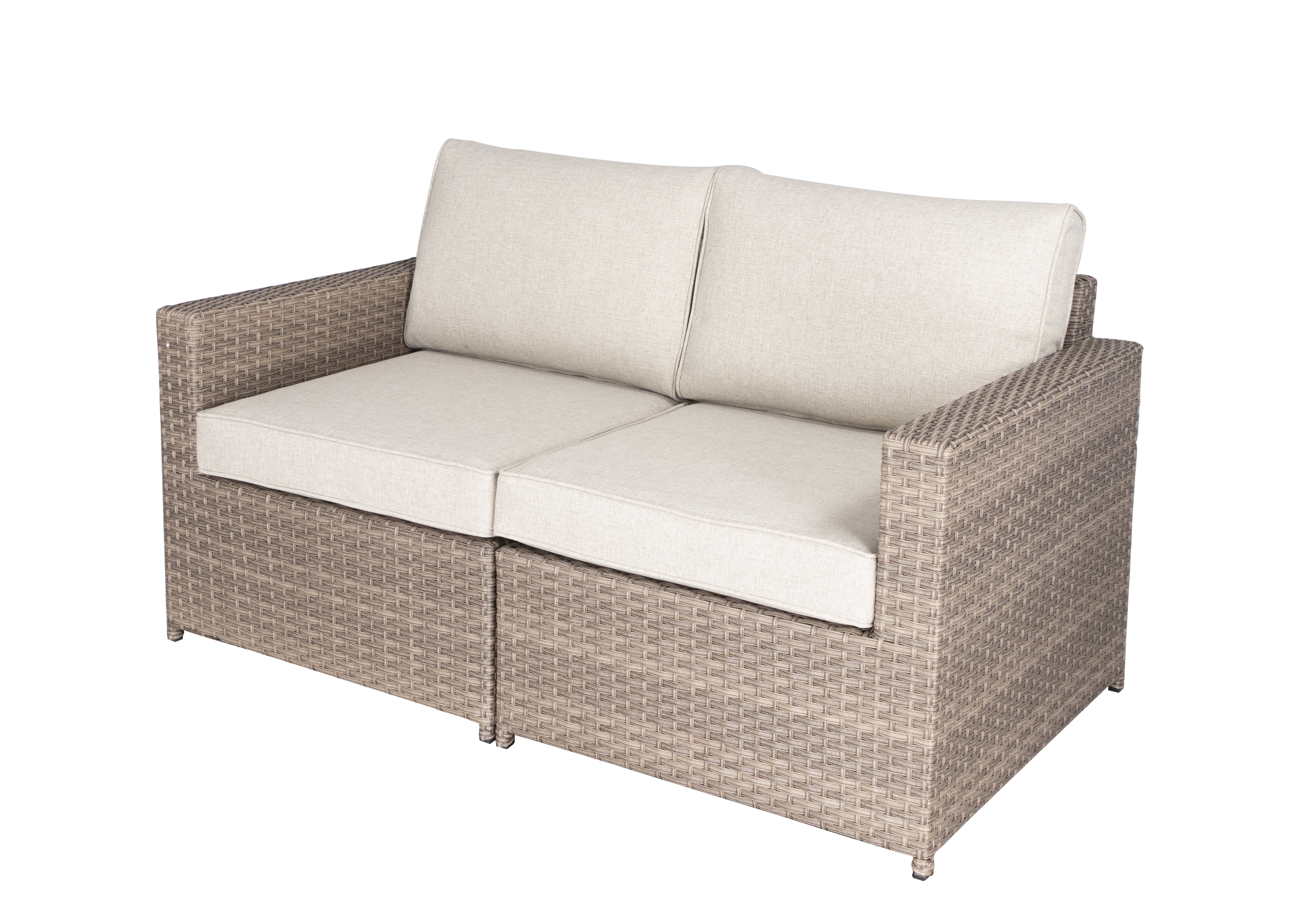DIMAR GARDEN Outdoor Wicker Loveseat with Cushions Brown - Walmart.com