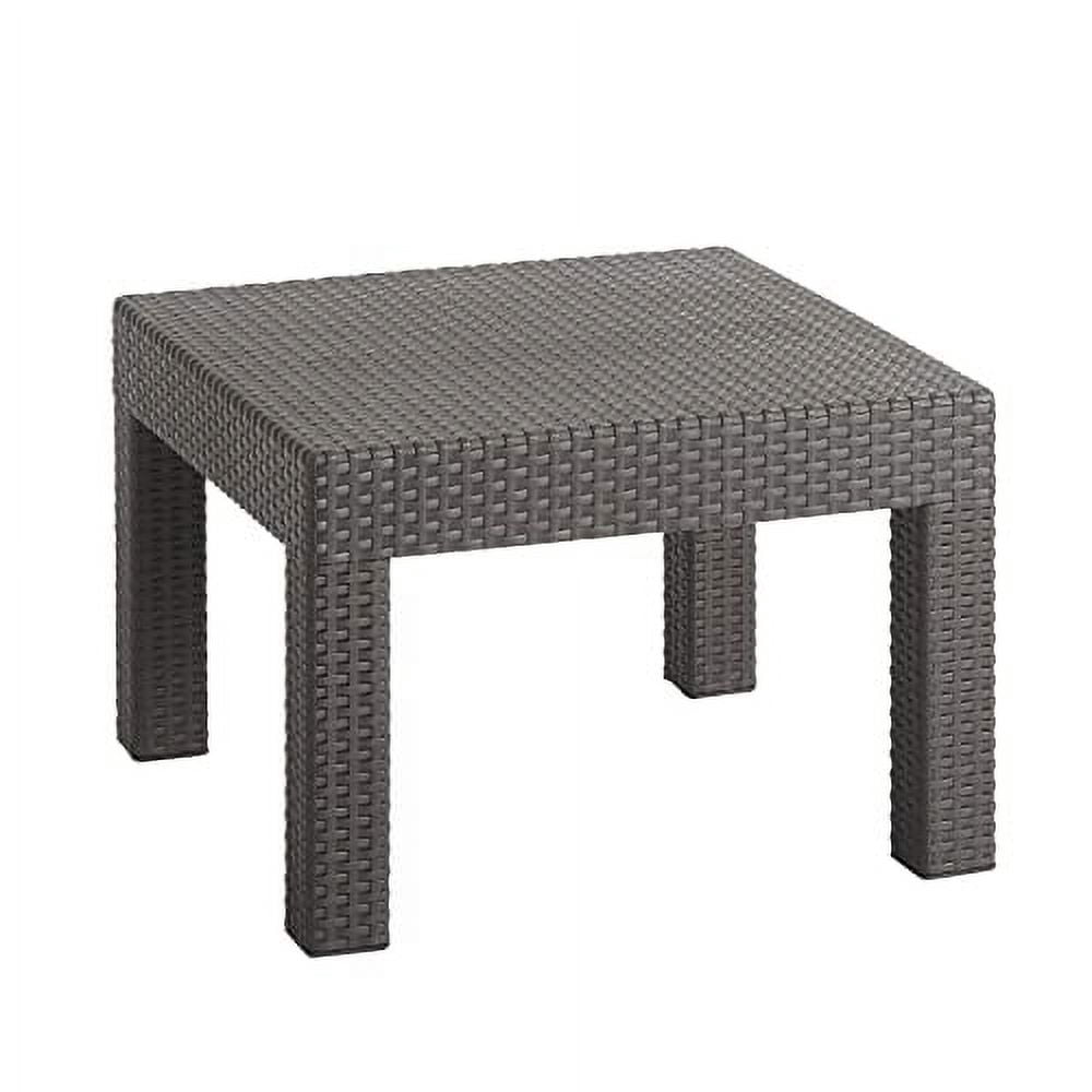 DIMAR GARDEN Patio Coffee Table Resin Outdoor Side Table Square End ...
