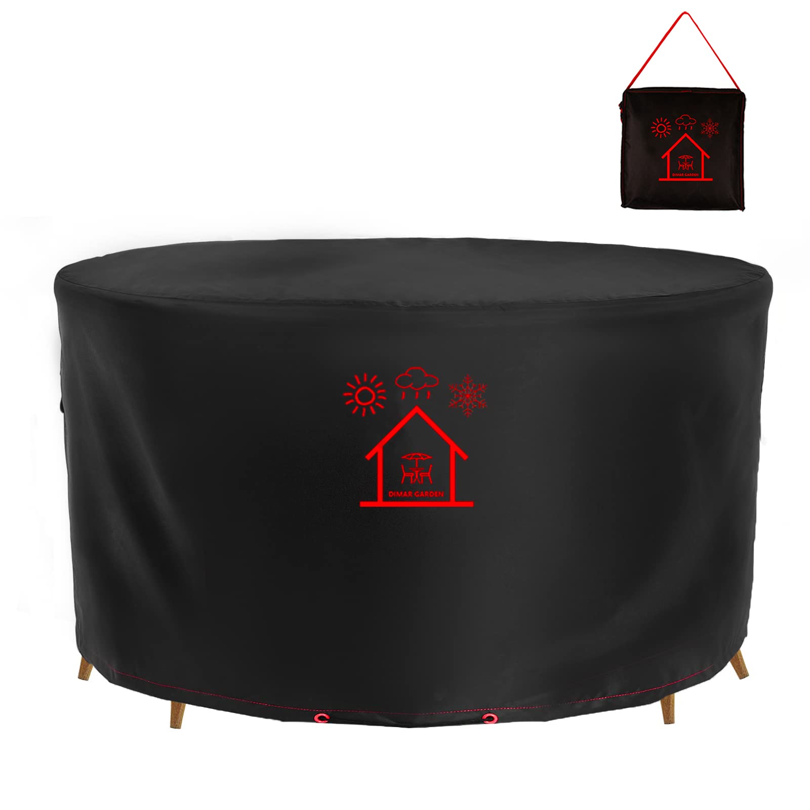 Duck Covers Soteria Waterproof 32 Inch Round Patio Ottoman/Side Table ...