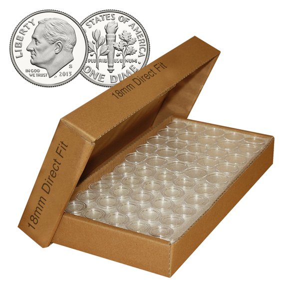 DIME Direct-Fit Airtight 18mm Coin Capsule Holders For DIMES (QTY: 1000 ...