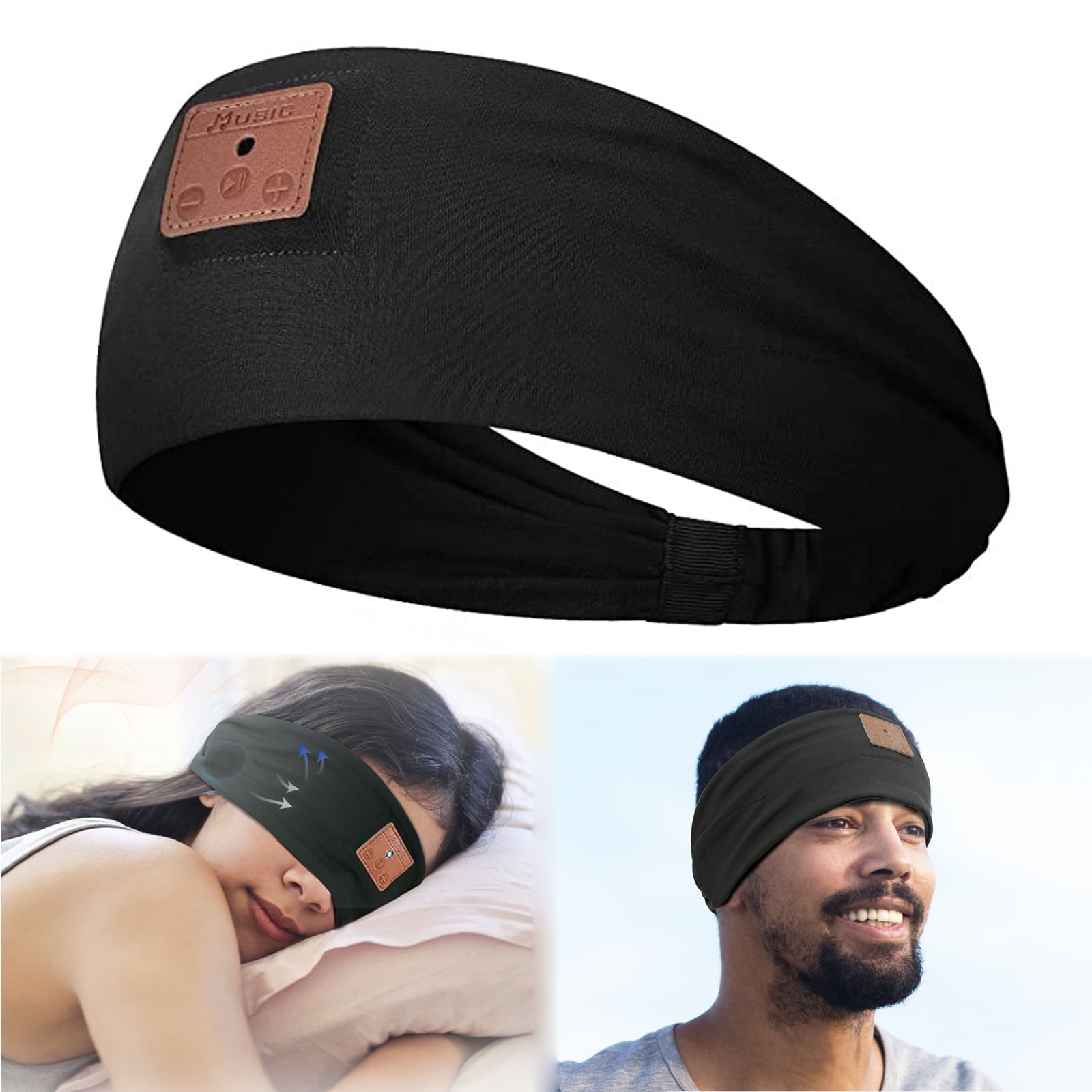 DIMEN Sleep Headband Headphones Bluetooth with Mic - HD Sound for Side ...