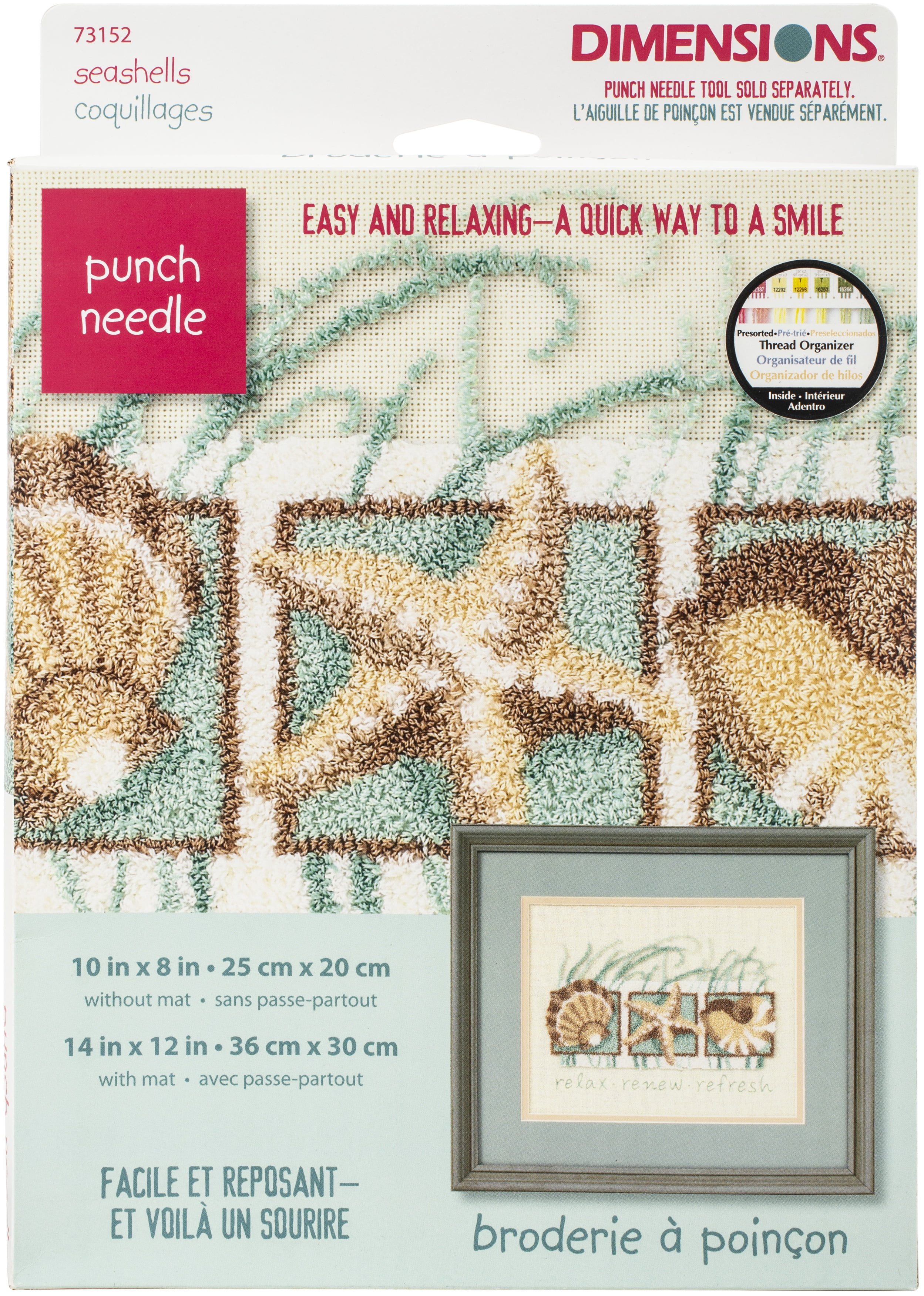 Dimensions Punch Needle Kit 10"X8"-Seashells - Walmart.com