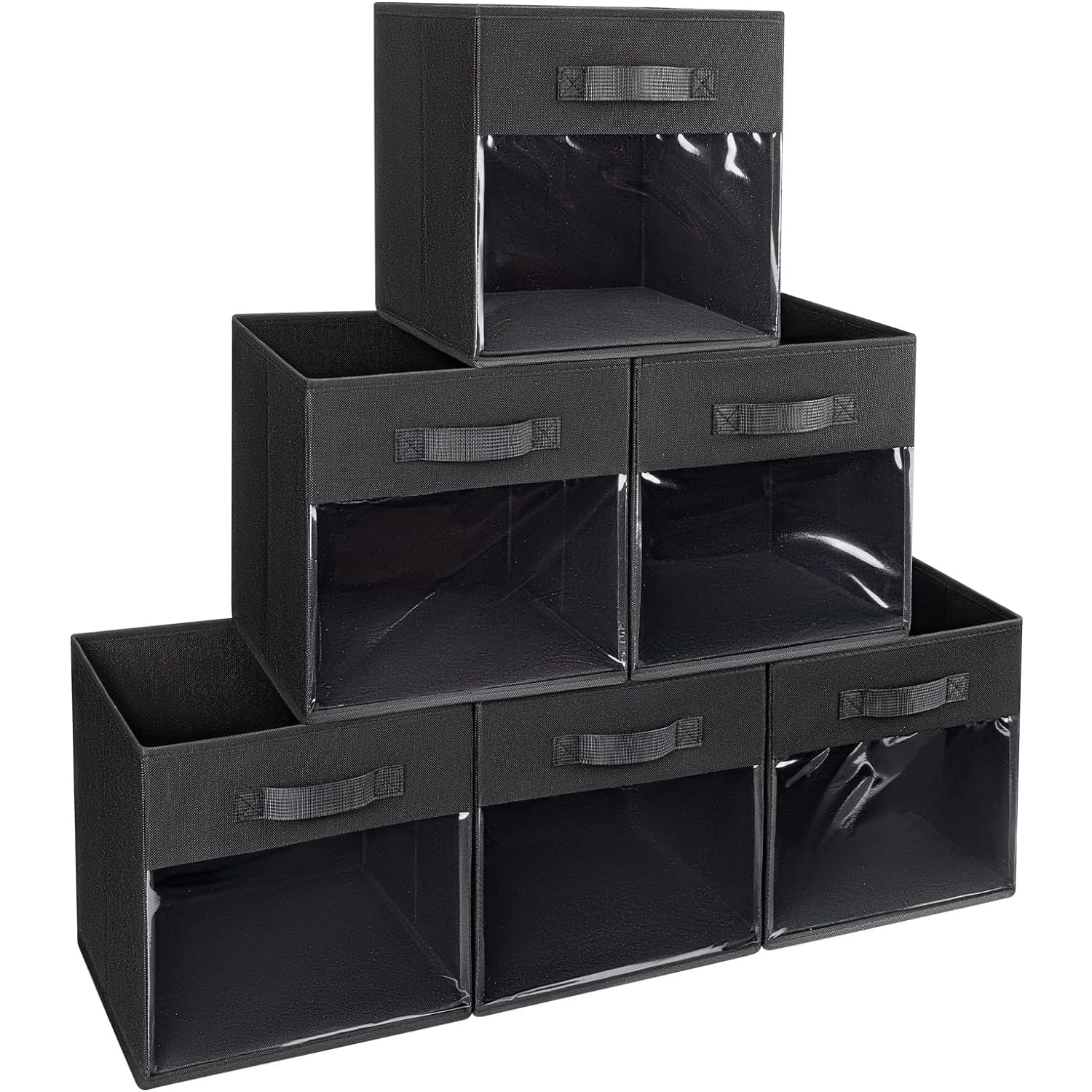 LEFEE 6 Pack Cube Storage Bin, Foldable Storage Cubes with Window ...