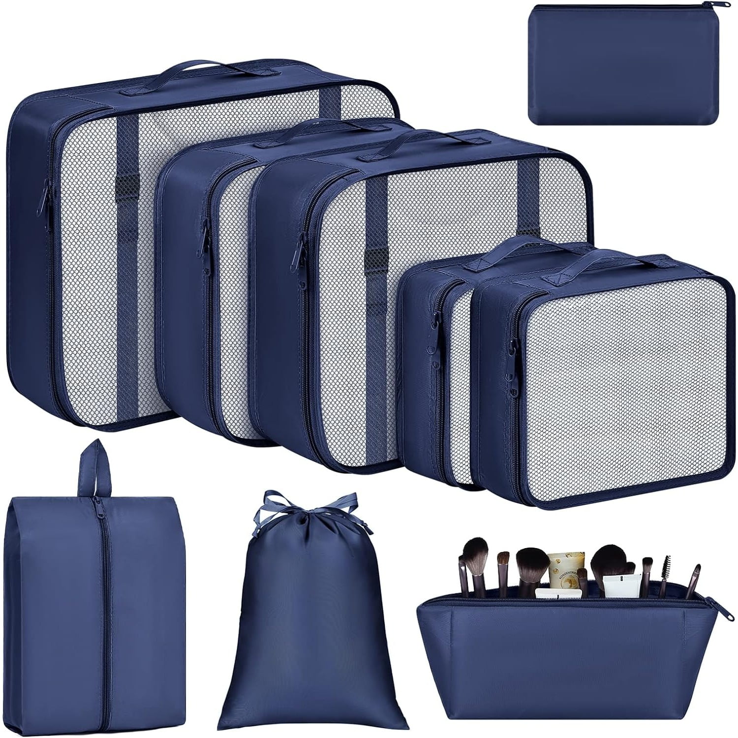 DIMJ 8 Pcs Packing Cubes for Travel, Mesh Travel Packing Cubes Travel ...