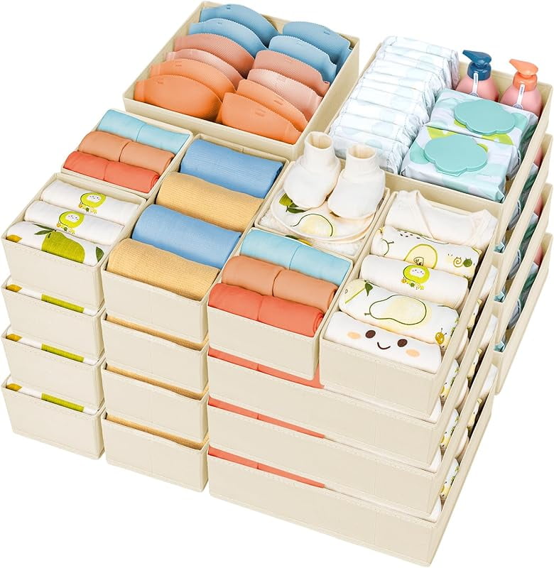 DIMJ Drawer Organizer Clothes, 12 Pack Dresser Organizer, Foldable ...