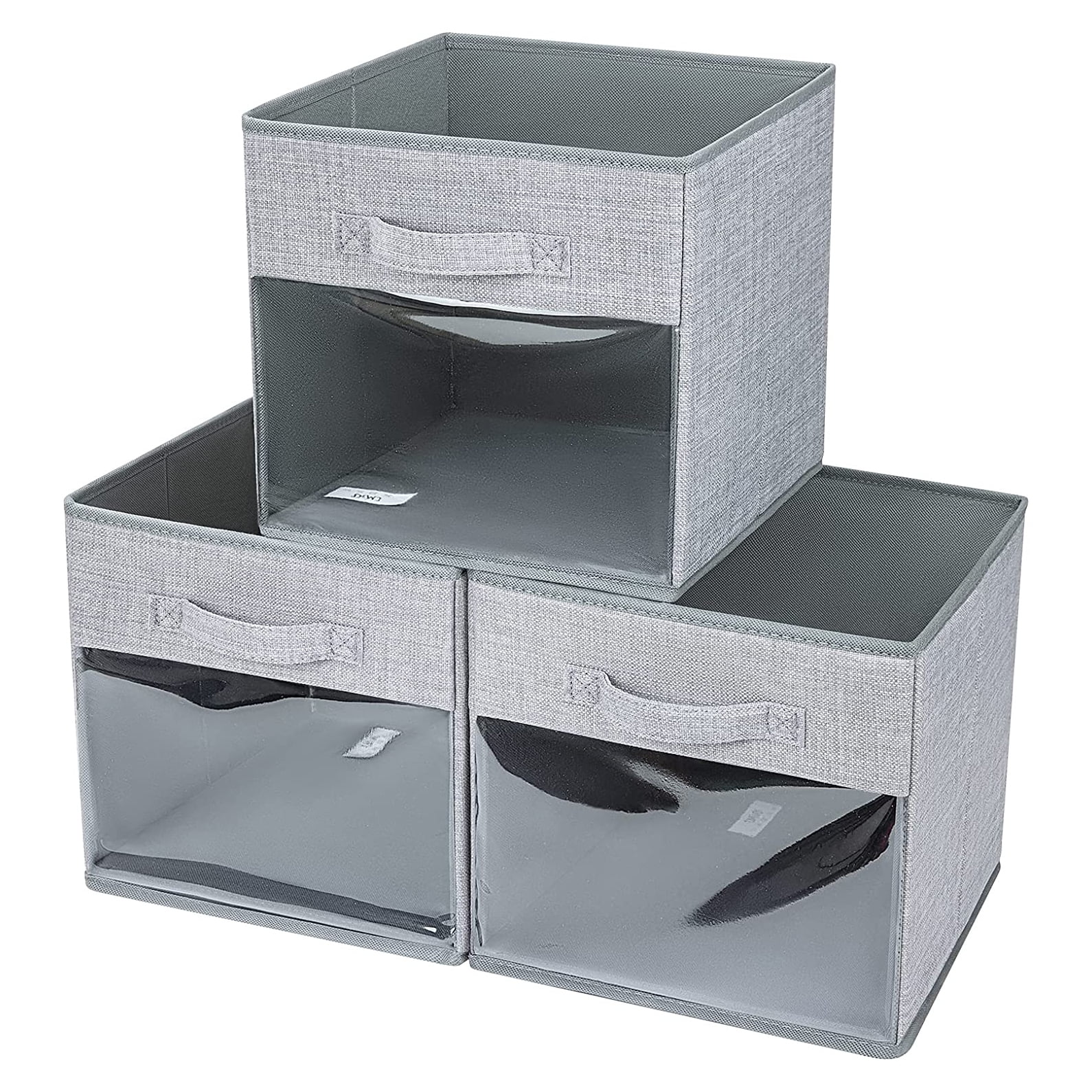 DIMJ Storage Bins, 3 Pcs Large Foldable Fabric Storage Bin Organizer ...