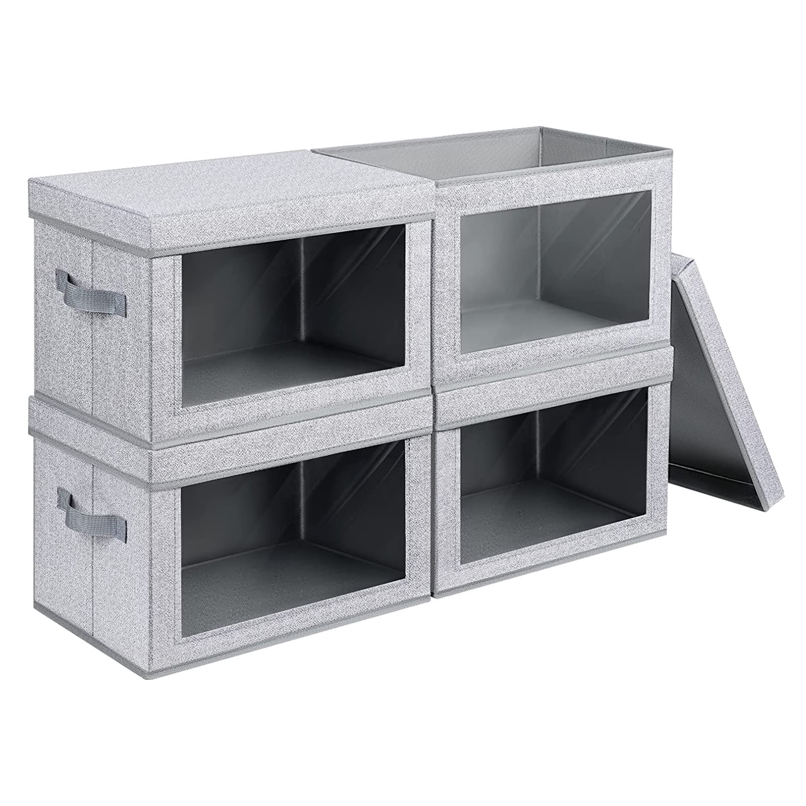 DIMJ Storage Bins with Lids, Foldable Sorage Bin for Closet, Storage ...