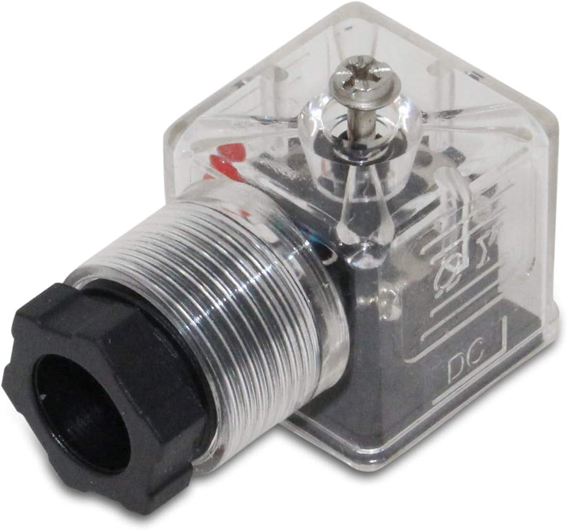 DIN 43650 Type A 3 Prong Solenoid Connector Plug w/LED Light ...