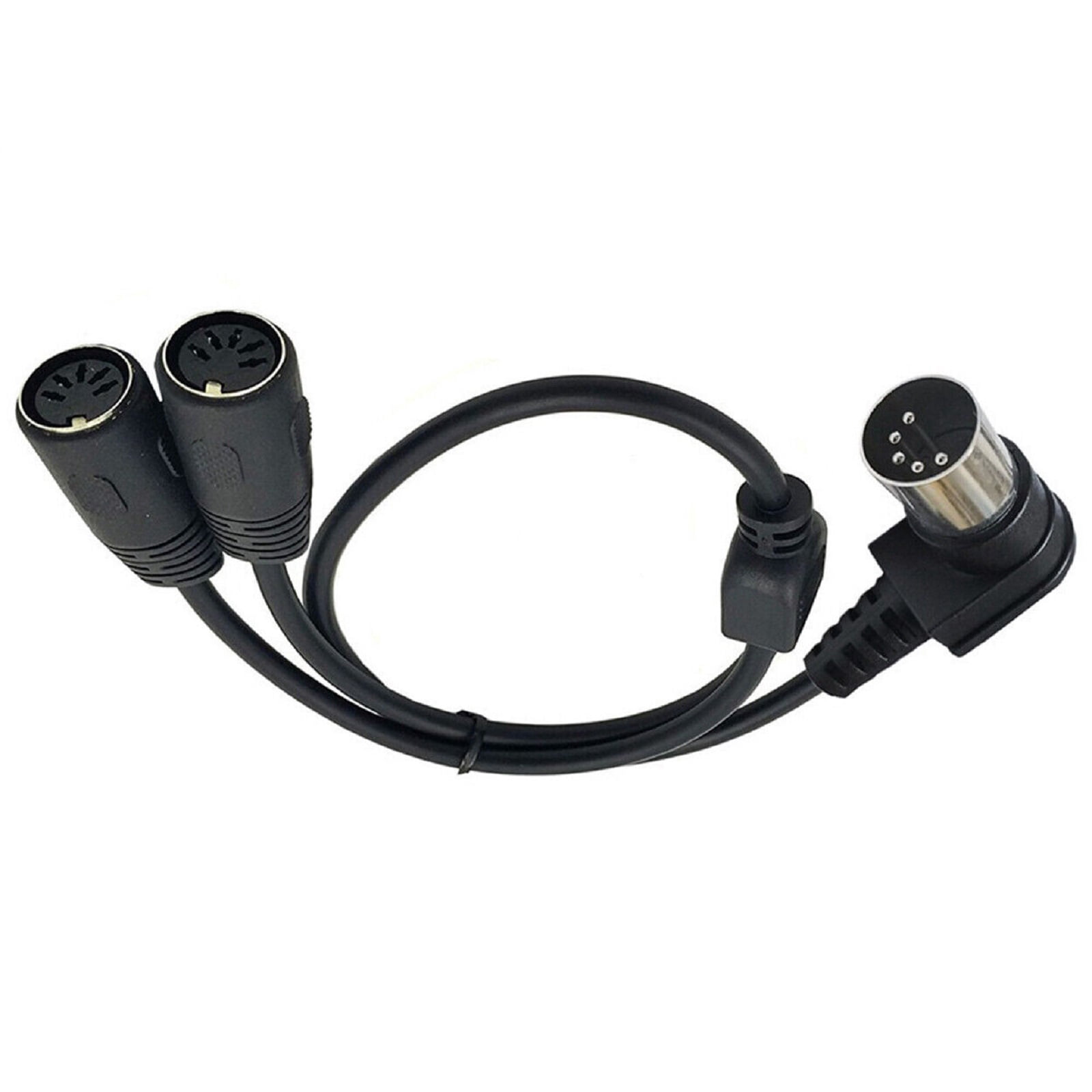 DIN 5-Pin Splitter Y Adapter MIDI Cable, 90 Degree Right Angle Plug ...