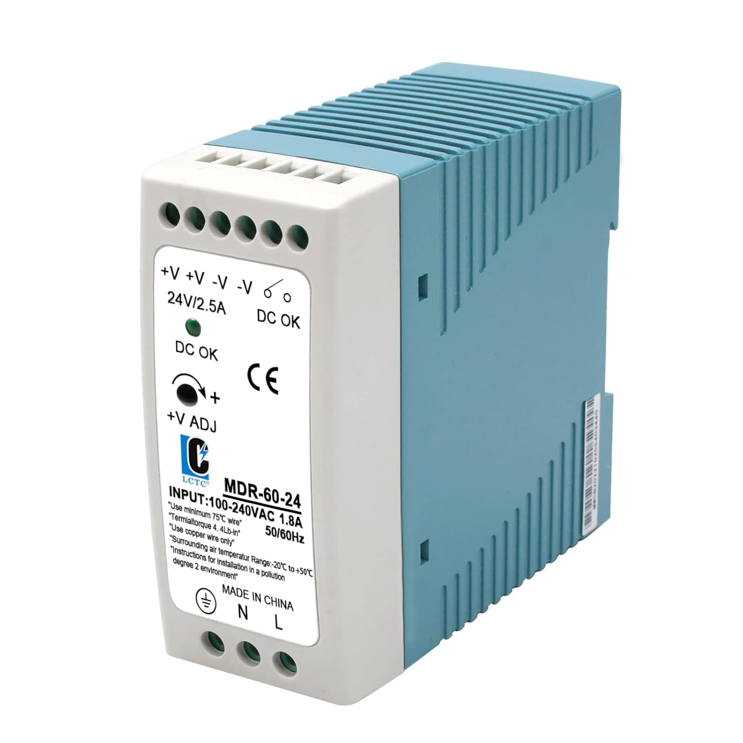 DIN Rail DC 24V Switching Power Supply MDR 60W Rail Type (Input: 100 ...