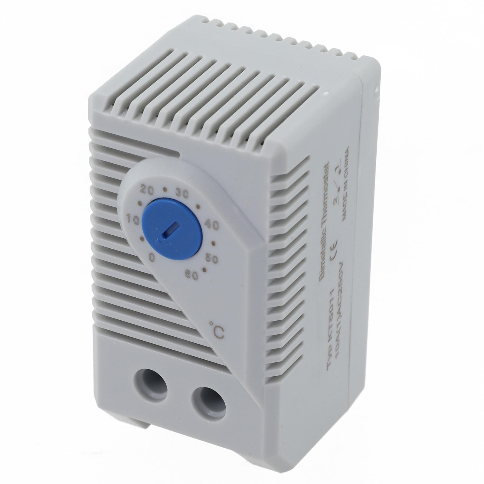 DIN Rail Mount Bimetal Thermostat Temperature Controller 0-60°C Range ...