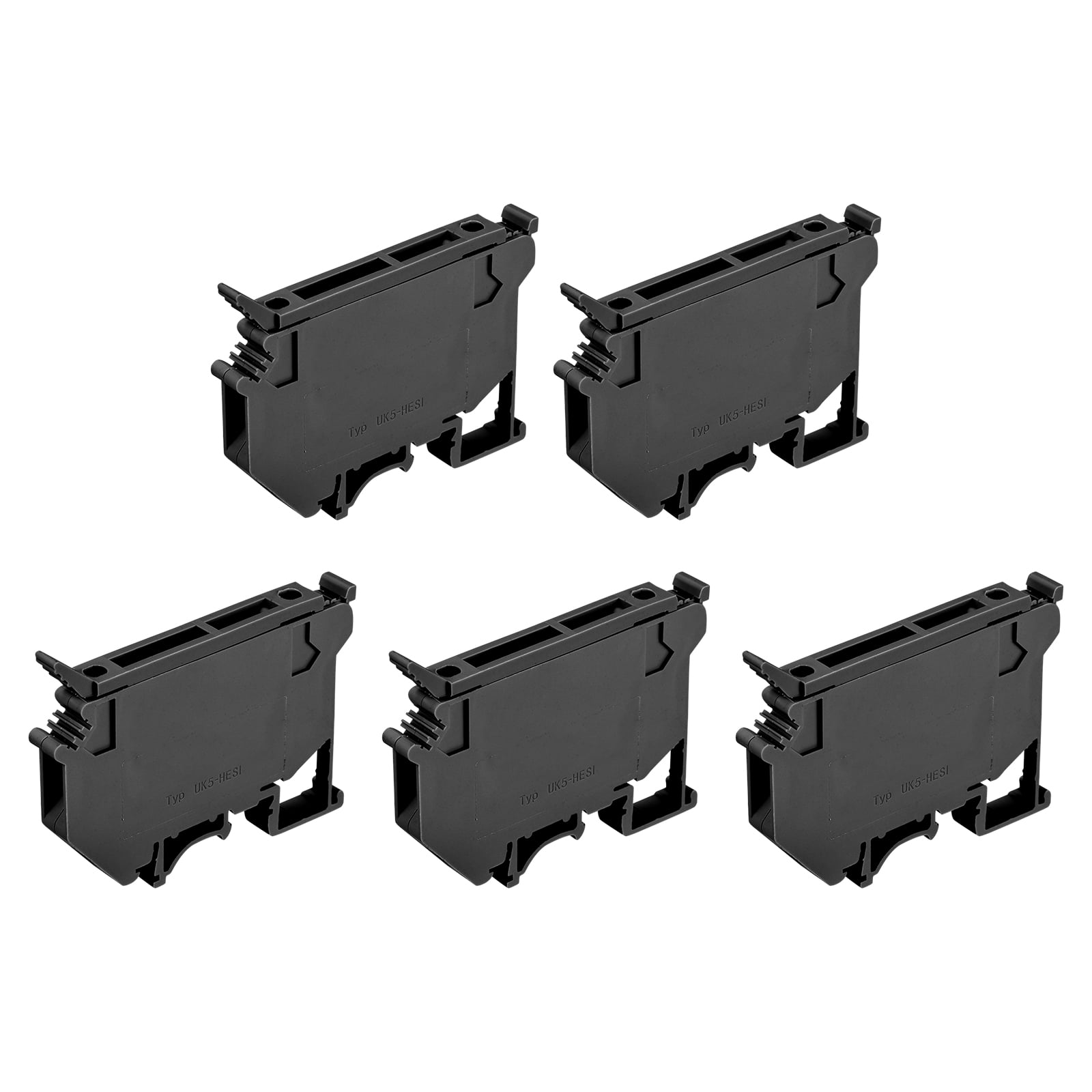 Uxcell 5 Pcs UK5 DIN Rail Mounting Fuse Holder Terminals Blocks Screw ...