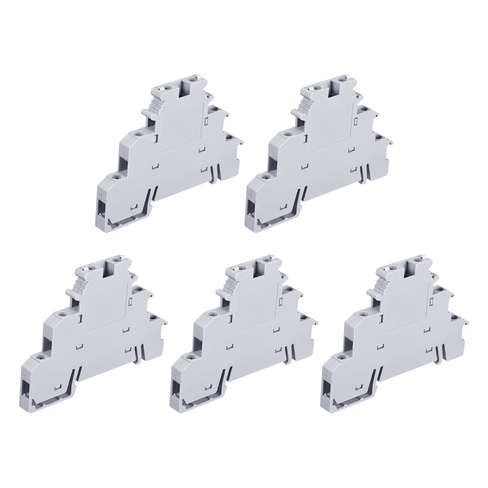 DIN Rail Mount Fuse Holder Terminal Blocks Screw Type Grey DIKD1.5 Pack ...