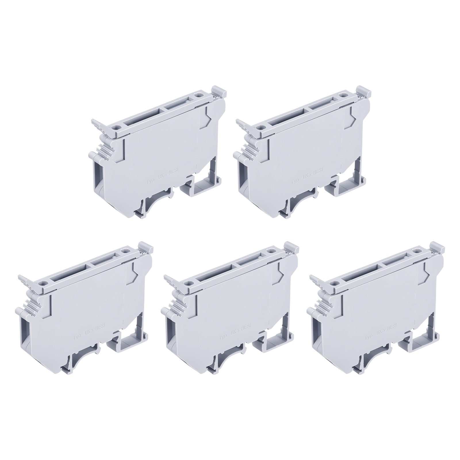 DIN Rail Mount Fuse Holder Terminal Blocks Screw Type Grey UK5 Pack of ...