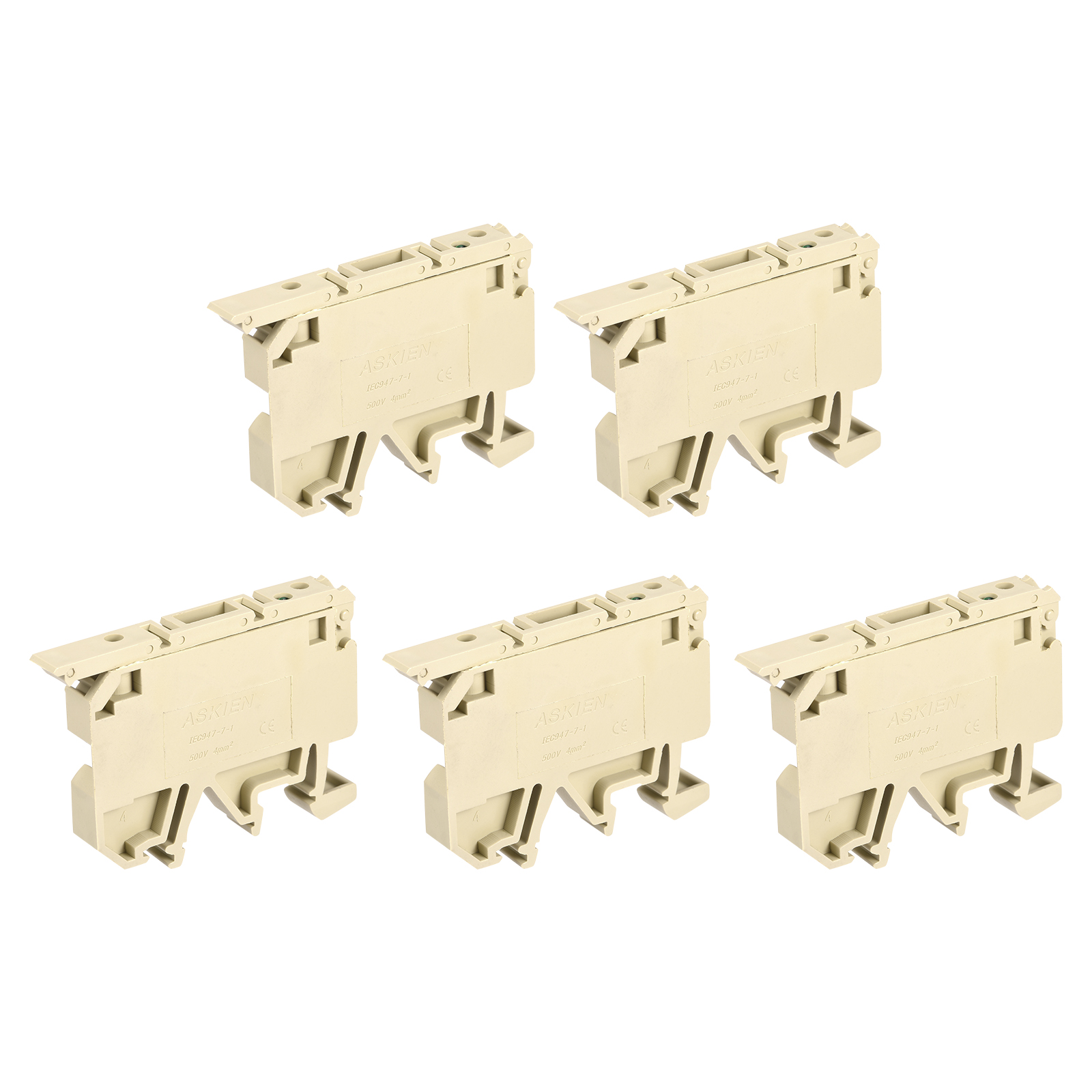 DIN Rail Mount Fuse Holder Terminal Blocks Yellow ASK1/EN LD 24V Pack ...