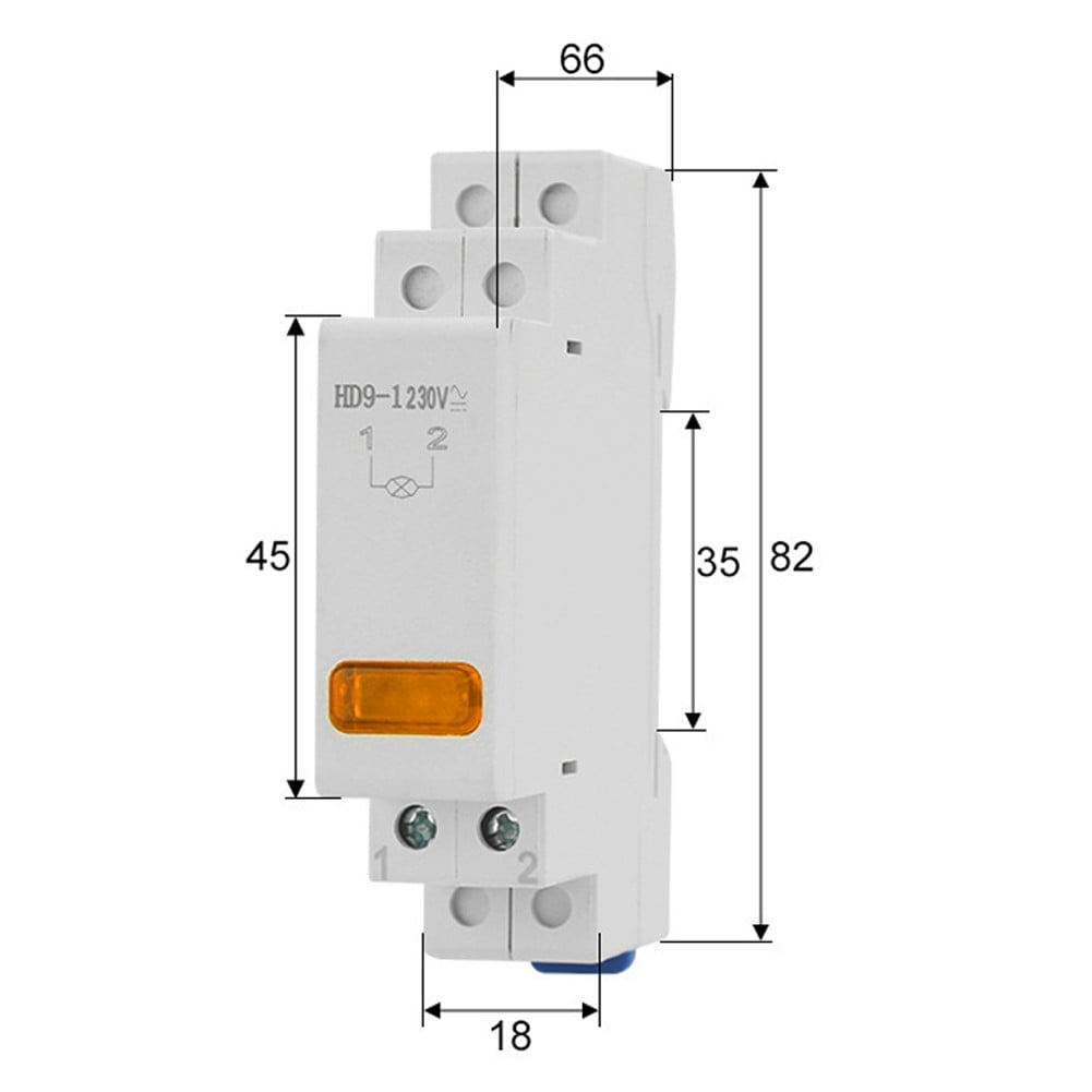 DIN Rail Mount LED Signal Lamp 220V Indicating Pilot Lights Power ...