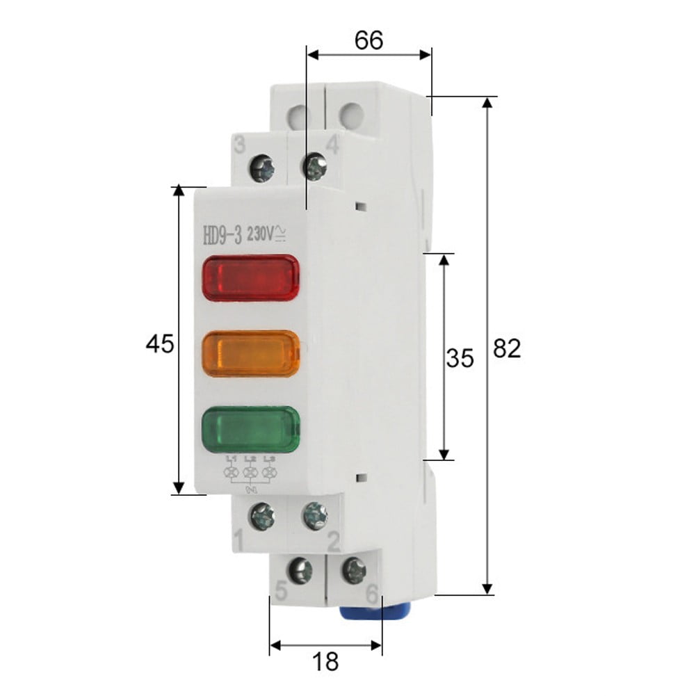 Din Rail Mount Led Signal Lamp 220V Indicating Pilot Lights Power ...