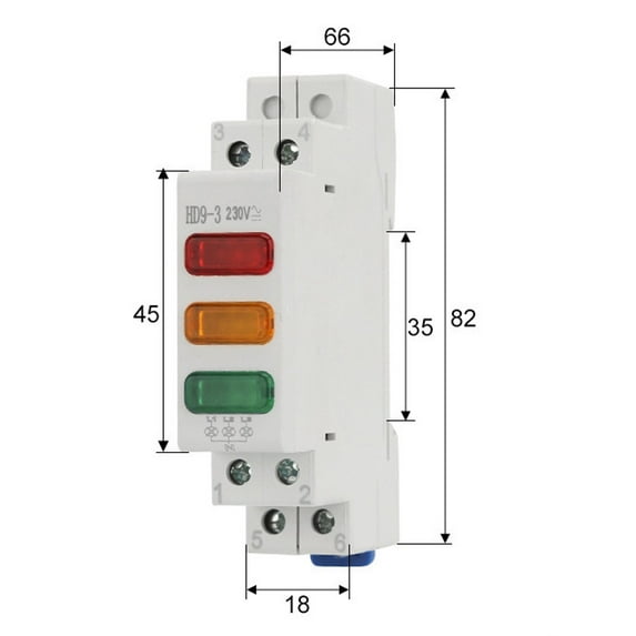 DIN Rail Mount LED Signal Lamp 220V Indicating Pilot Lights Power ...