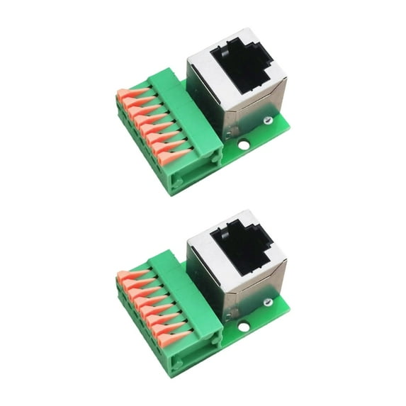 DIN Rail Mount RJ45 Female Terminal Block Adapter 8Pin Network ...