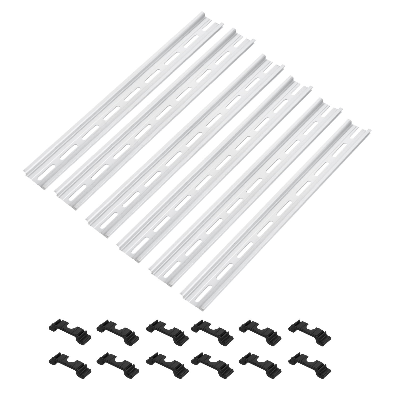 DIN Rail Slotted Aluminum Mounting Guide 12 Inch x 1.4 Inch x 0.3 Inch ...