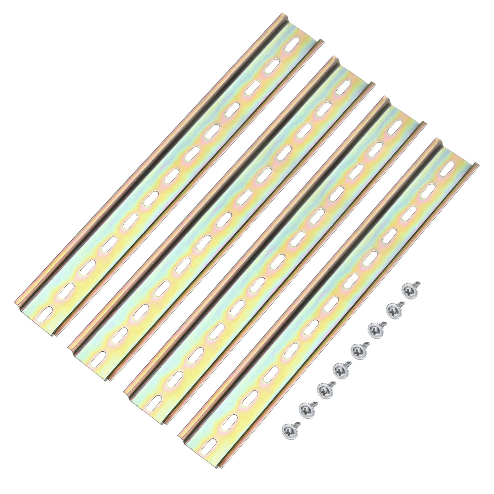 DIN Rail Slotted Iron Mounting Guide 10 Inch x 1.4 Inch x 0.3 Inch ...