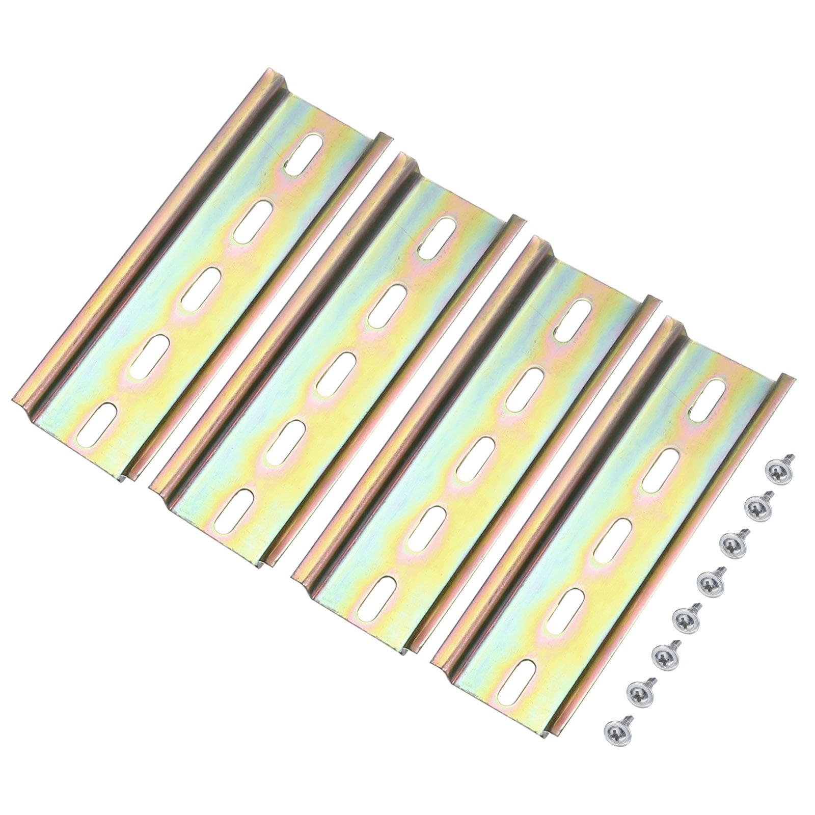 DIN Rail Slotted Iron Mounting Guide 4 Inch x 1.4 Inch x 0.3 Inch ...