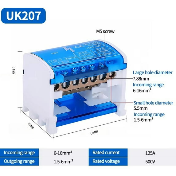 DIN Rail Terminal Blocks -207/211/215/407/411/415 Modular Distribution ...