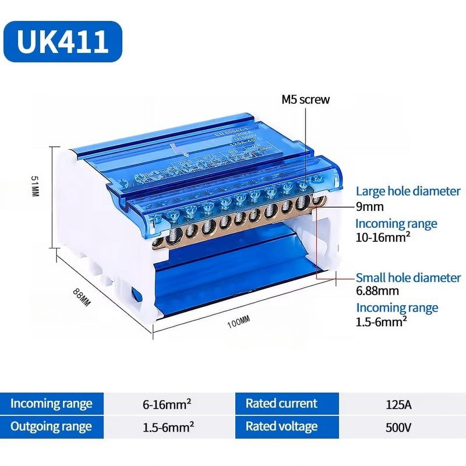 DIN Rail Terminal Blocks -207/211/215/407/411/415 Modular Distribution Frame Screw Universal ...