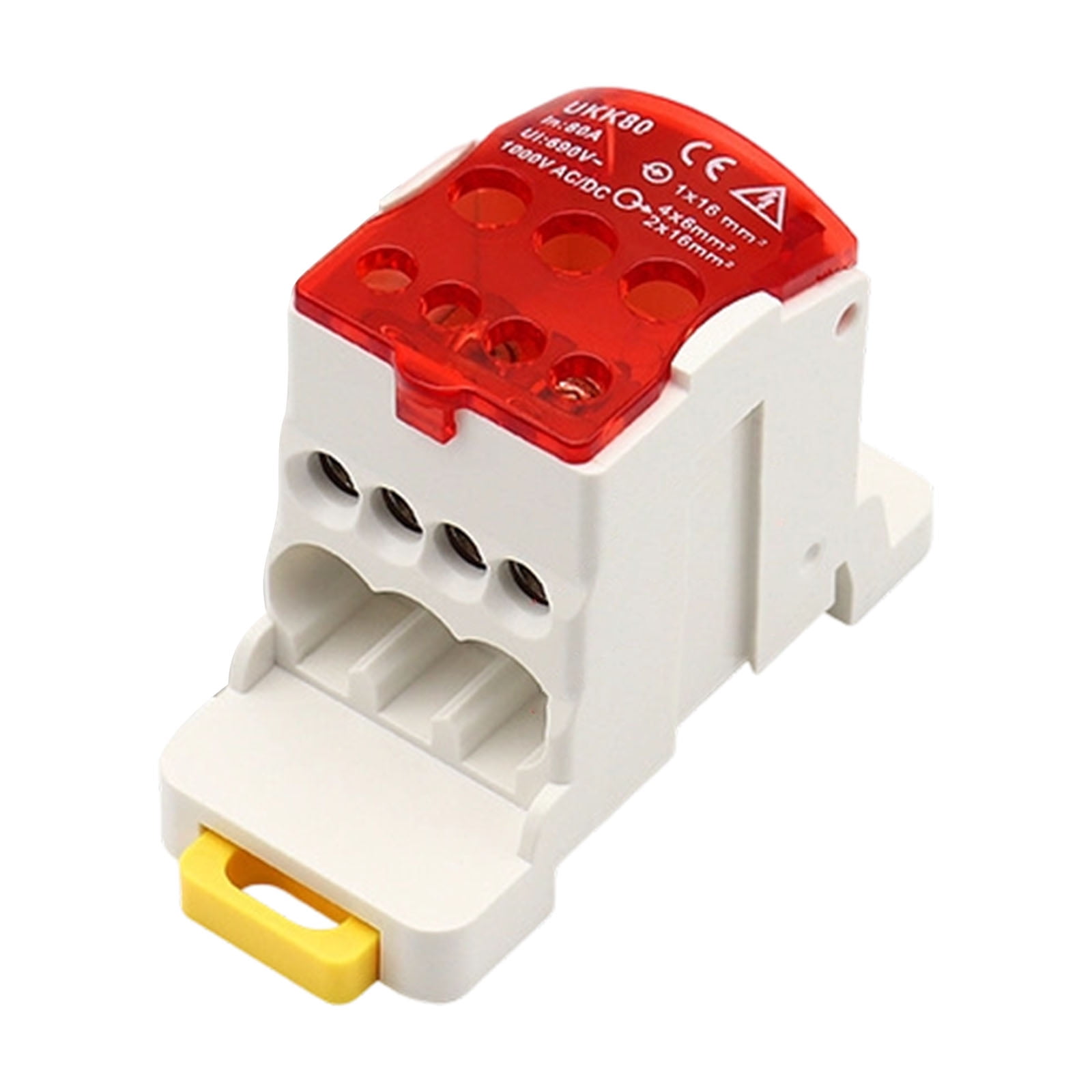DIN Rails Mount Junction Box Terminals Block Brass Contacts Plastic ...