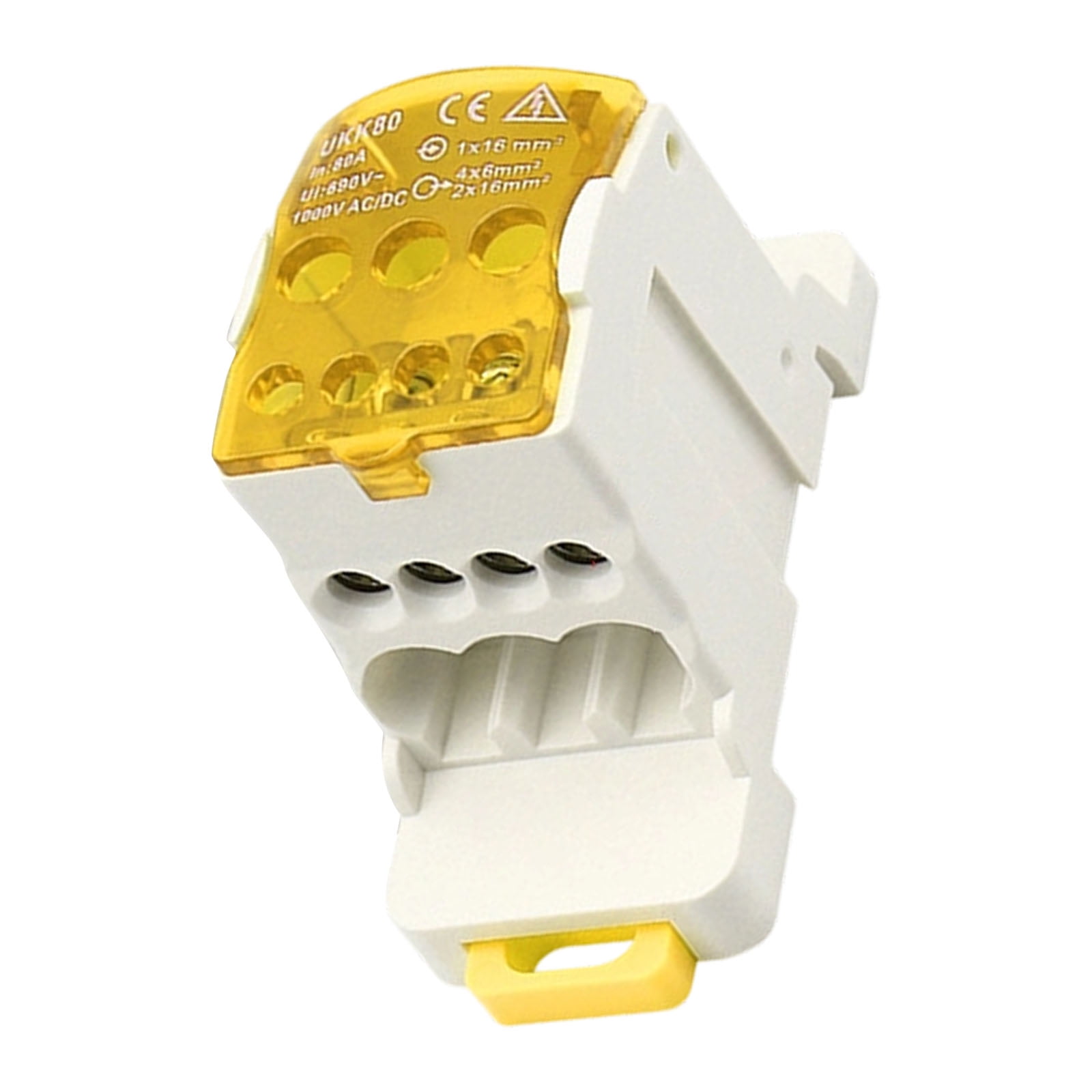 DIN Rails Mount Junction Box Terminals Block Brass Contacts Plastic ...