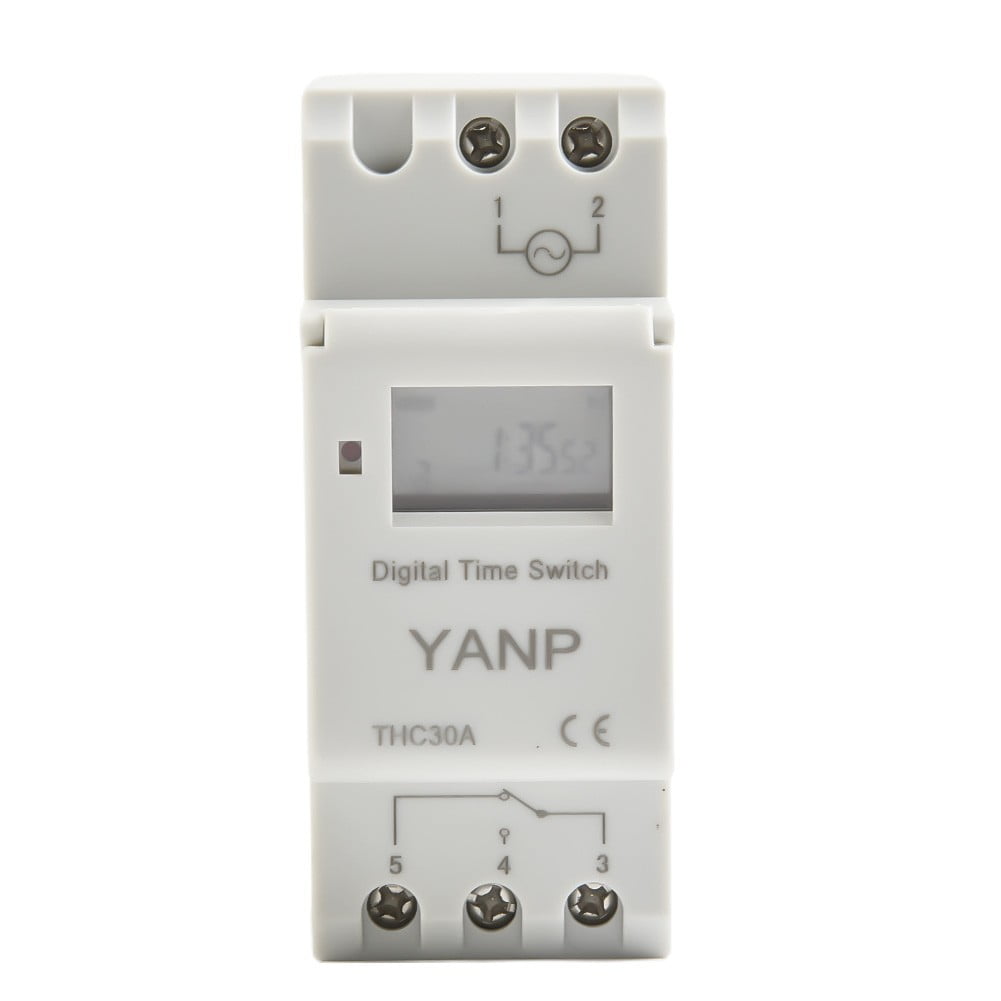 DIN rail 2 wire 7 days per week programmable digital time switch relay ...