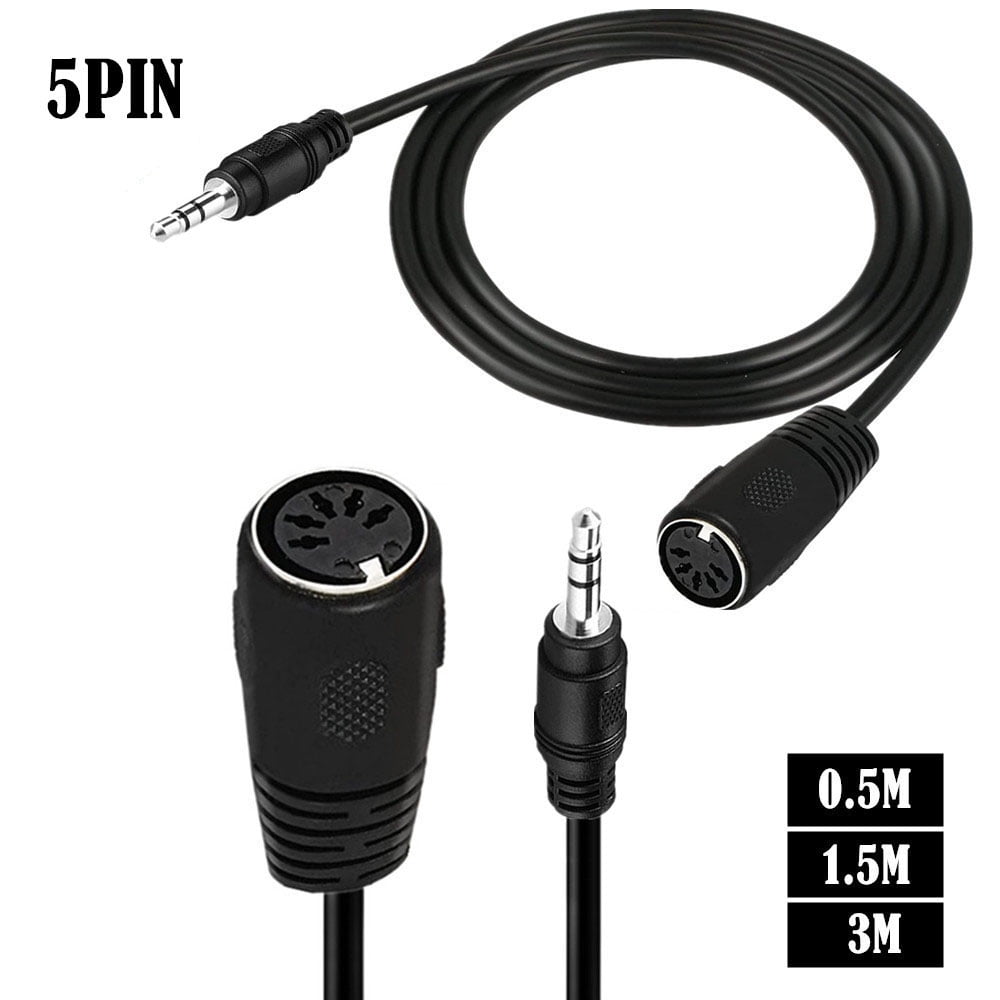 DIN to 3.5mm Cable, 50CM 5 Pin DIN Female to 3.5MM male SmartPhone Headphone Stereo Jack Adapter ...