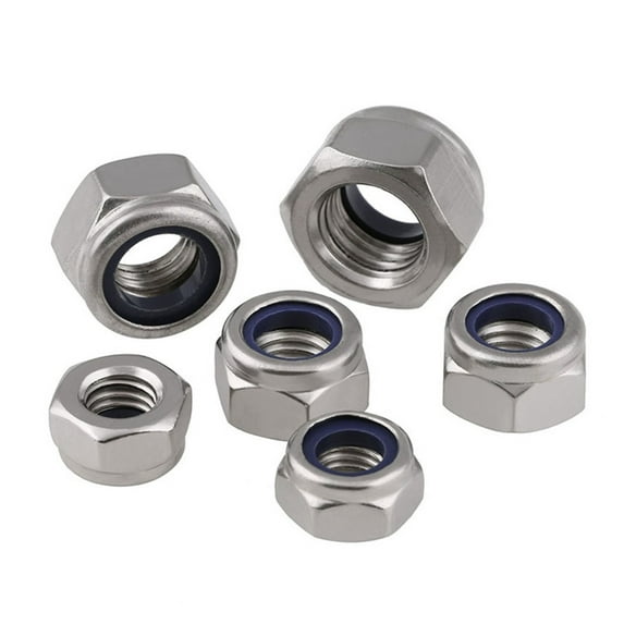 DIN985 Fine Thread Nylon Lock Hexagon Nuts 304 Stainless Steel Fine ...