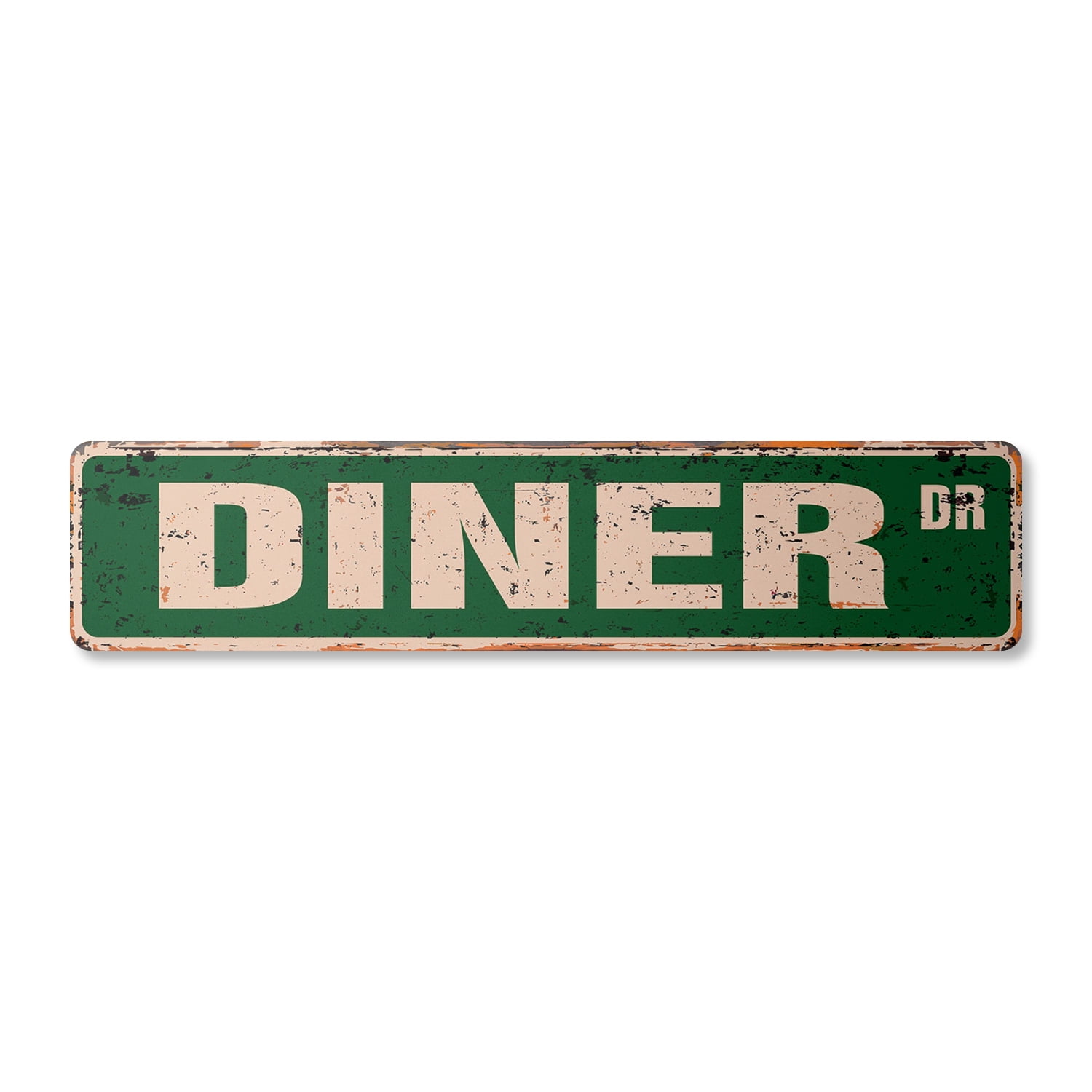 DINER Vintage Aluminum Street Sign restaurant american food sterling ...