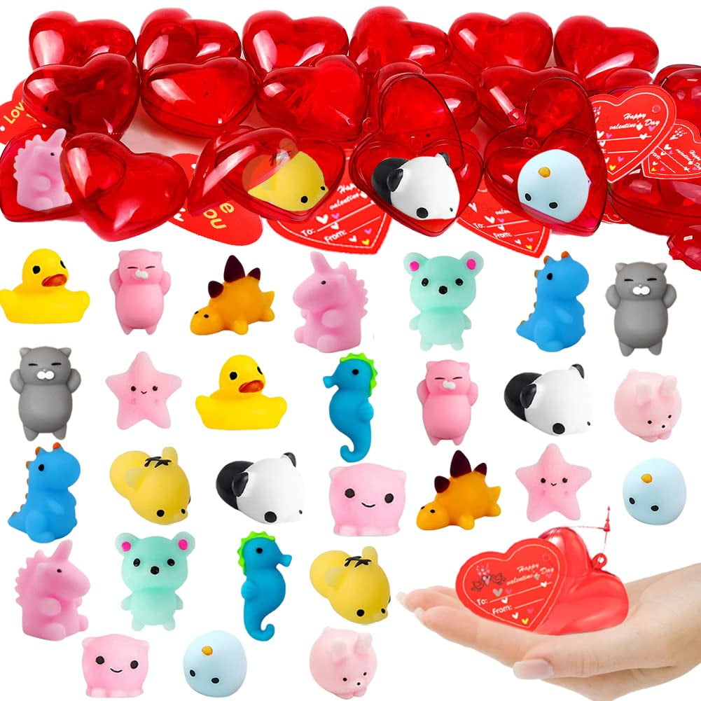 DINESIL 28 Packs Valentine CM31 Mochi Squishies Toys Filled Hearts with ...