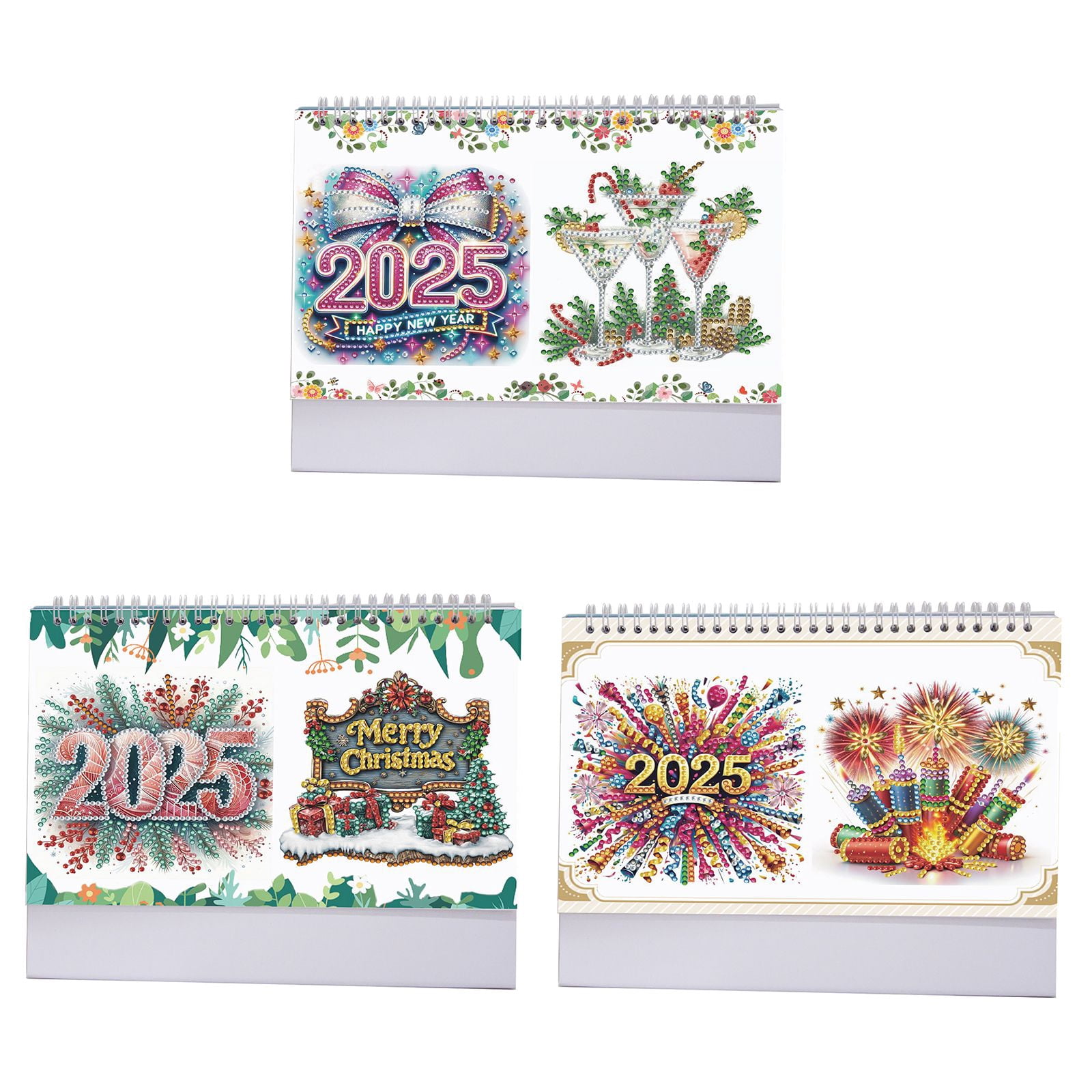 DINGERING 3PCS DIY Diamond Calendar Ornaments Diamond Art Painting 2025 ...