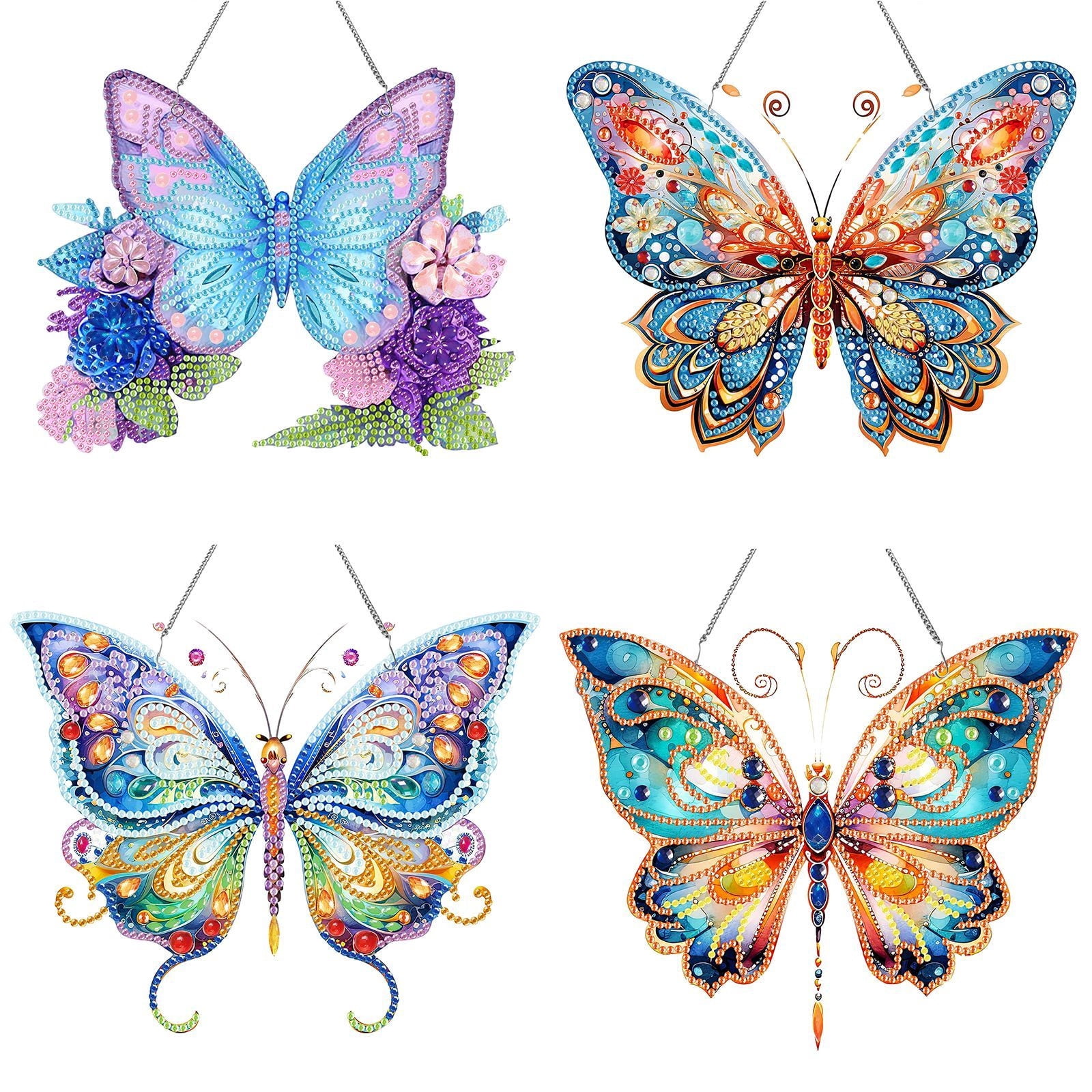 DINGERING 4PS DIY Pendant Diamond Art Painting Butterfly Or LoveBirds ...