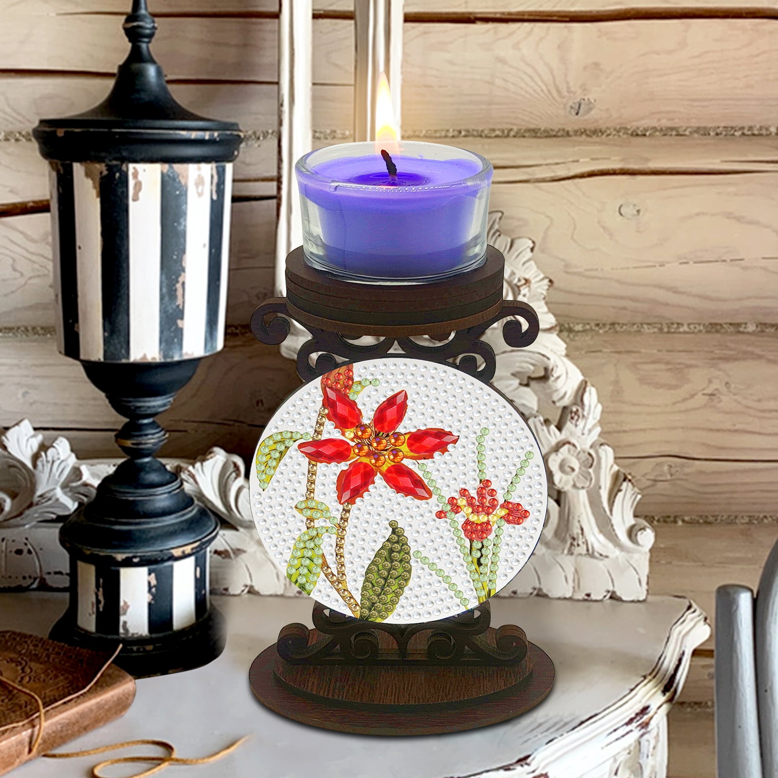 DINGERING DIY Diamond Candlestick Diamond Art Painting Creative Design ...