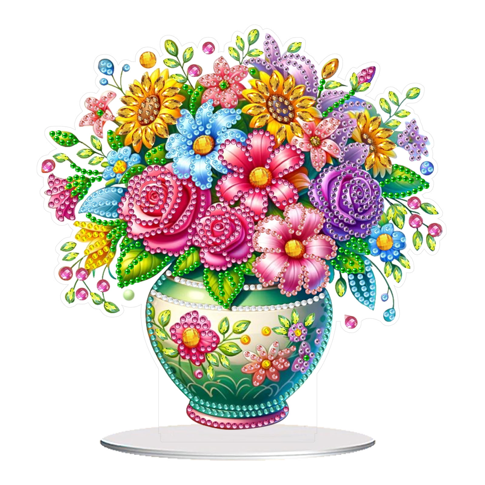 DINGERING DIY Tabletop Diamond Art Painting Kit for beautiful flowers ...