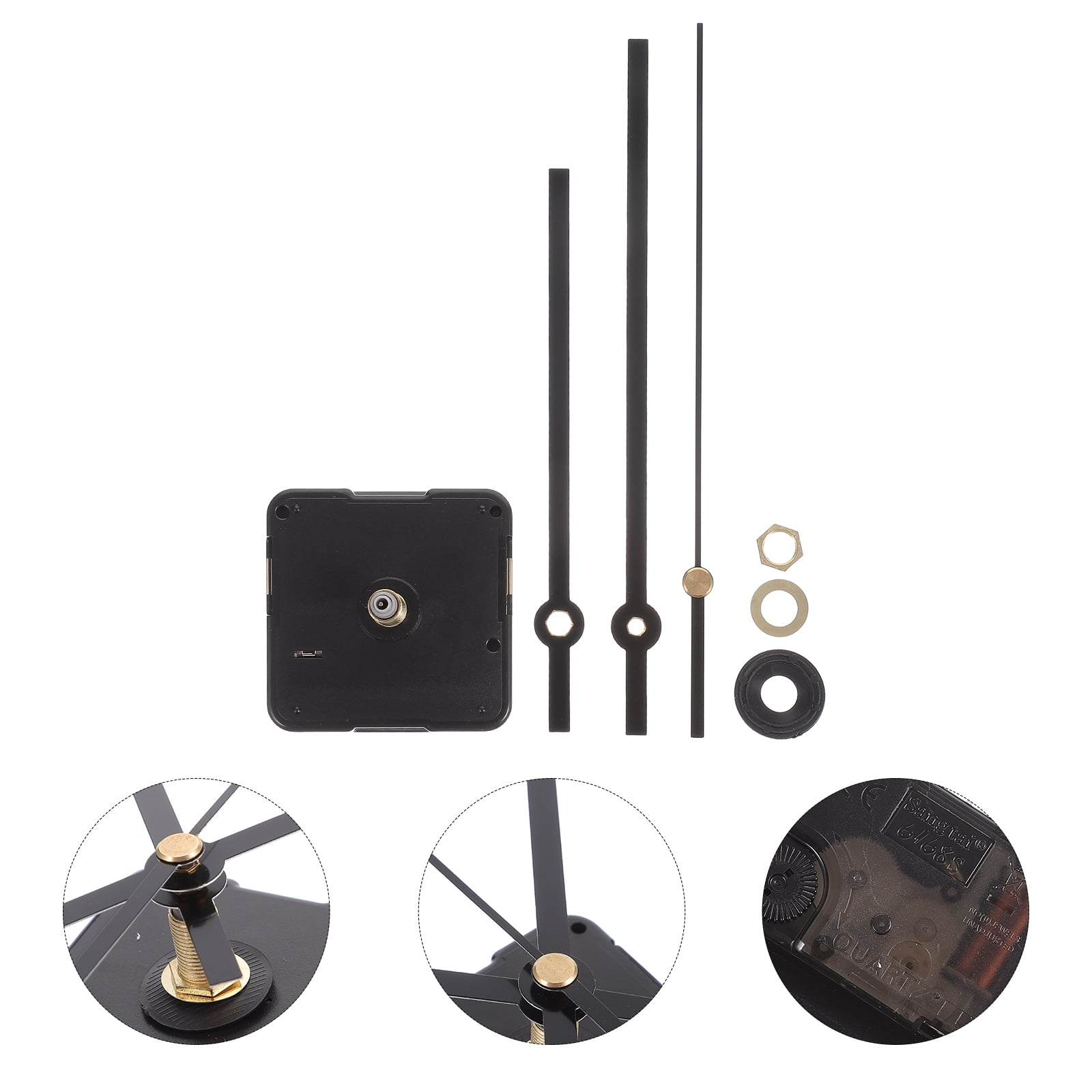 DINHEAROM 1 Set Diy Clock Kit Black Plastic Metal For Wall Clock ...