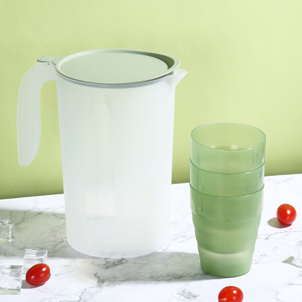 DINHEAROM 1 Set Fruit Juice Jug 2000ml Green Plastic Leak Proof Water ...