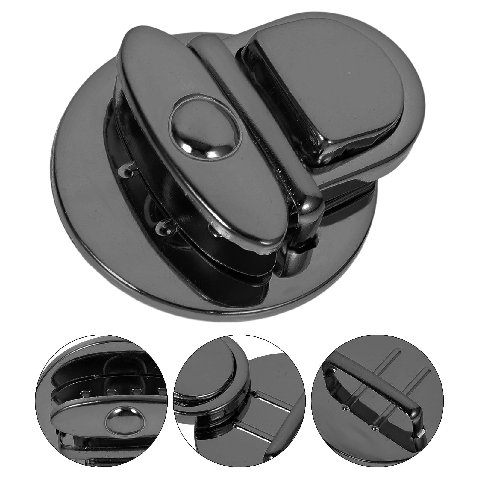 DINHEAROM 10Pack Purse Push Locks Clasp Round Iron for Bag Making Black ...
