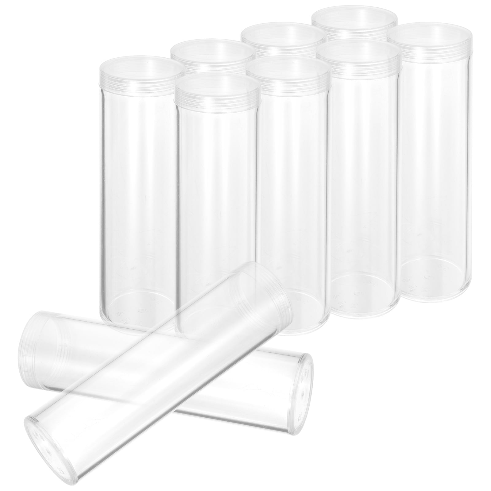 DINHEAROM 10Pcs Clear Plastic Coin Tubes for Collectors 11X3CM ...