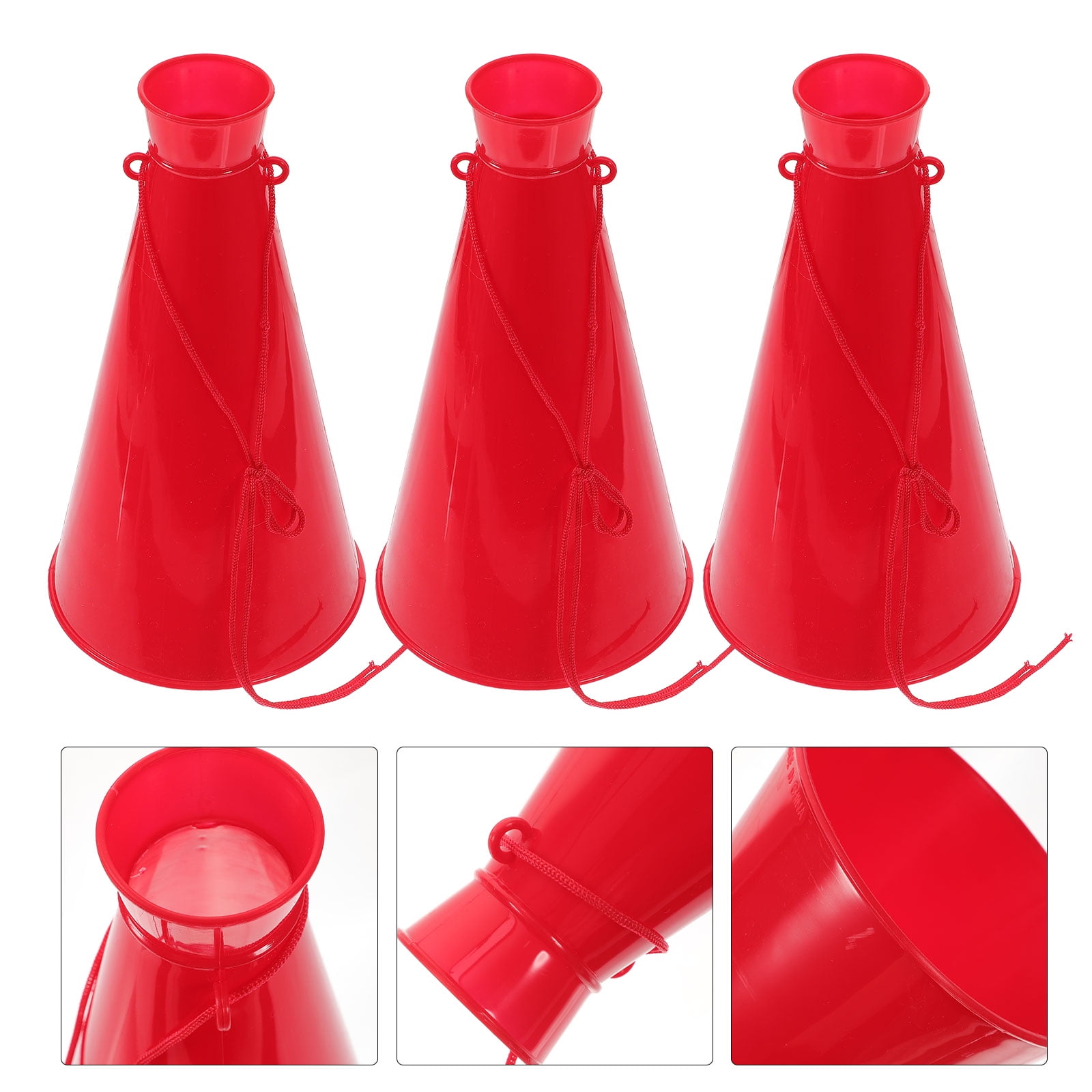 DINHEAROM 10Pcs Red Plastic Cheer Megaphones For Outdoor Activities And ...