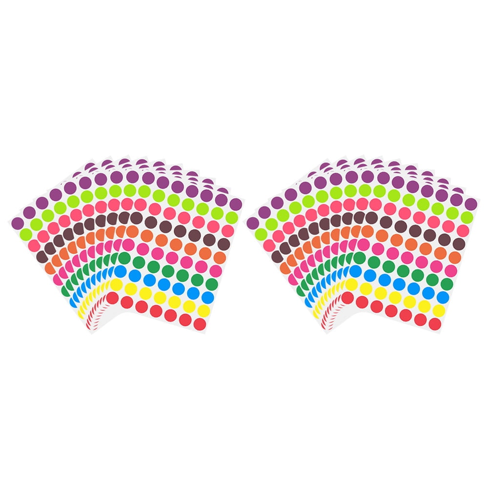 DINHEAROM 1400Pcs Colored Label Stickers Office Projects Circle Sticker ...