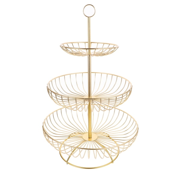 DINHEAROM 1Pack Golden Iron Fruit Storage Stand with Tiered Design for ...