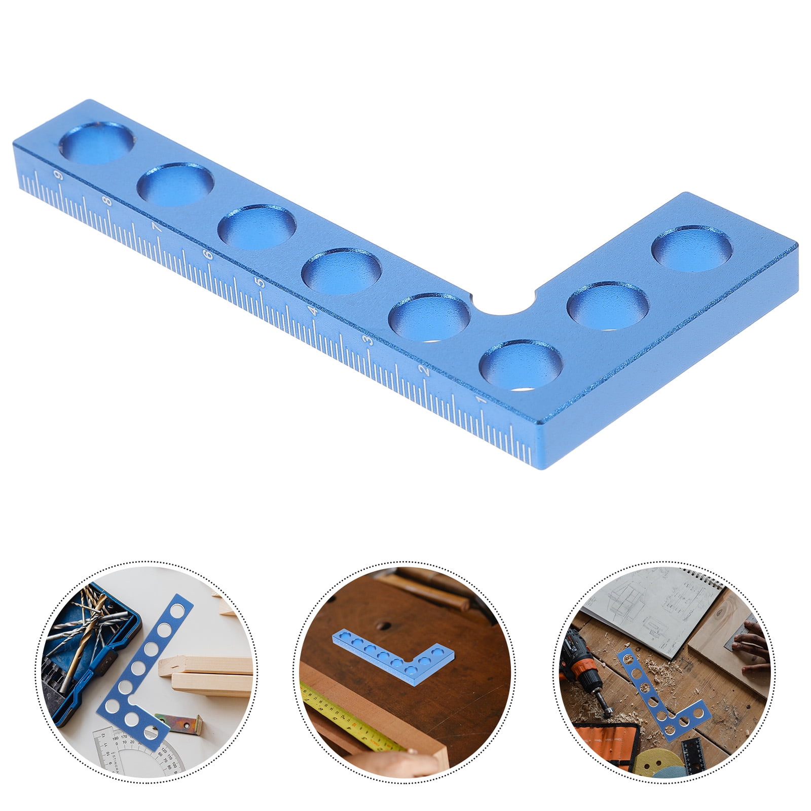 DINHEAROM 1Pack L-Shaped Ruler Blue for Construction Ruler and DIY ...