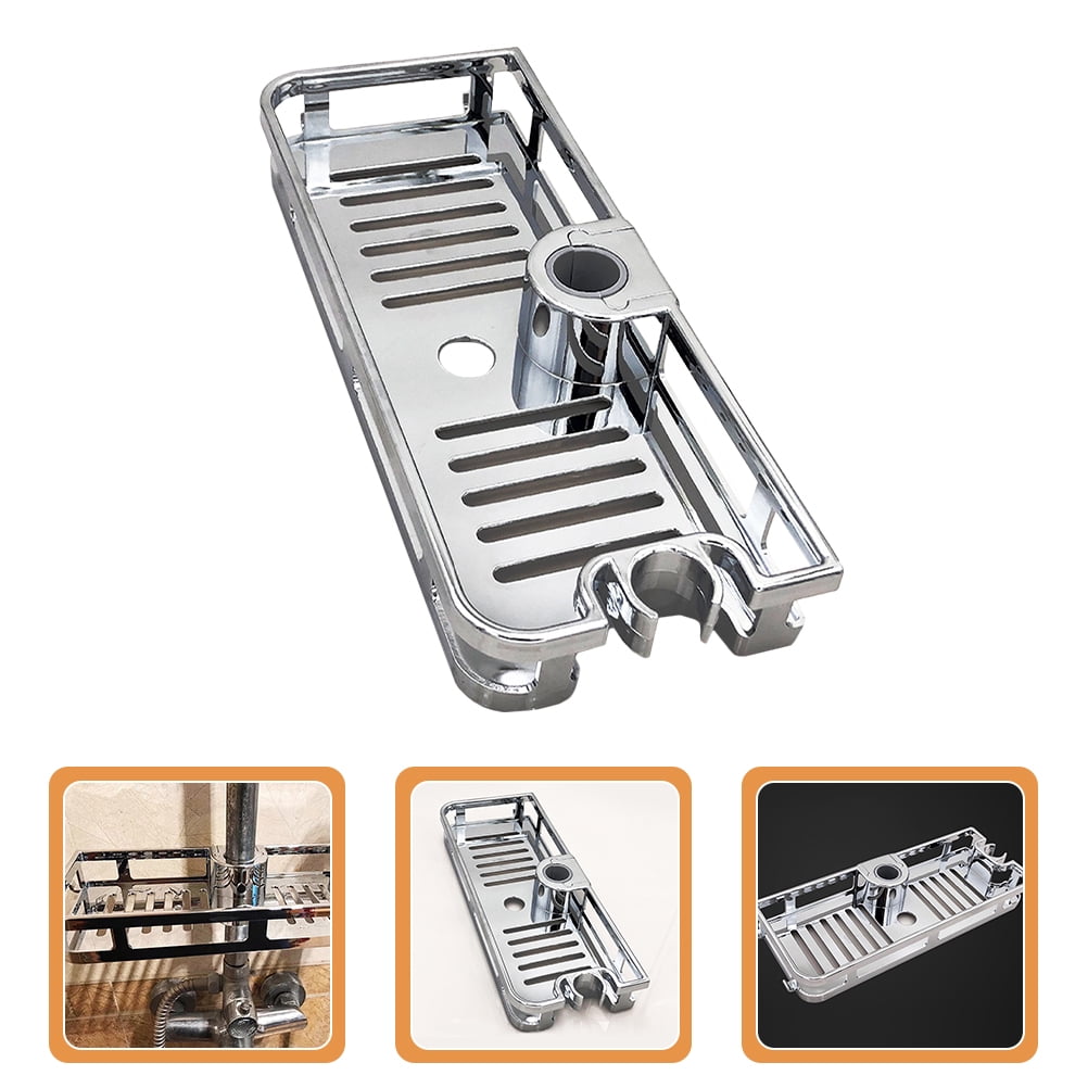DINHEAROM 1Pack Shower Racks Shower Shelf Silver Rectangular Adjustable ...
