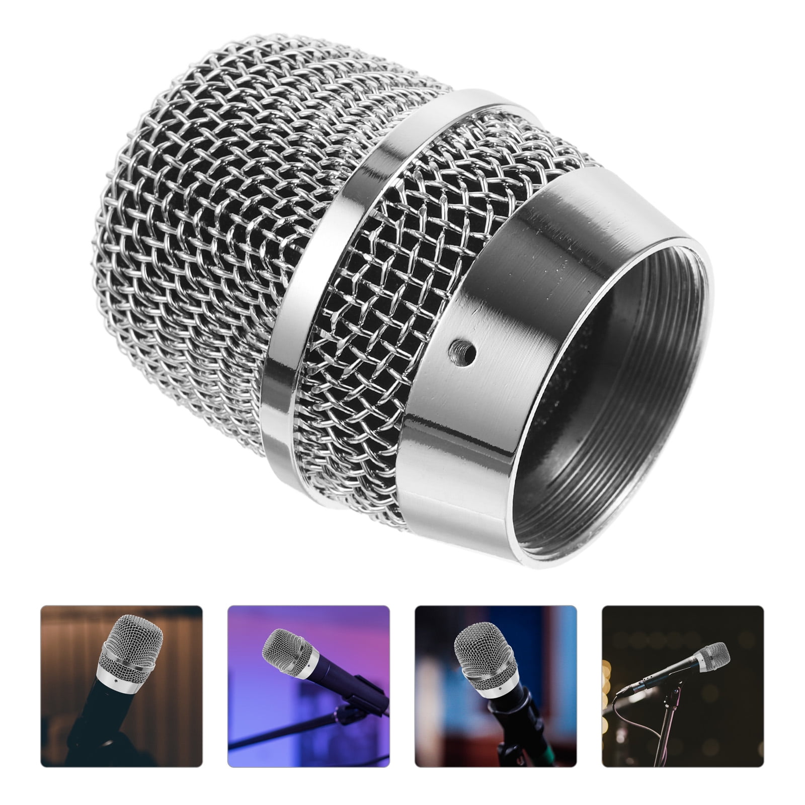 DINHEAROM 1Pcs Microphone Grille Mesh Ball Metal for News Interviews ...