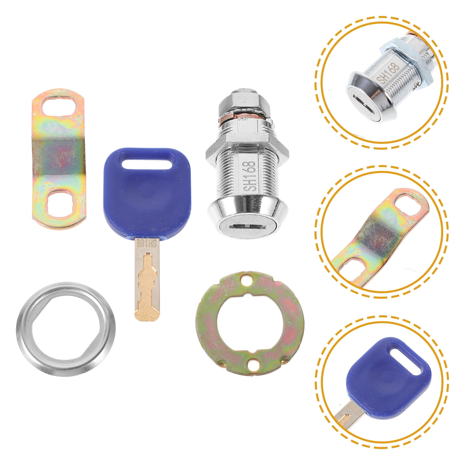 DINHEAROM 1Set Cupboard Lock Locks For Kitchen Cabinets Iron Material ...